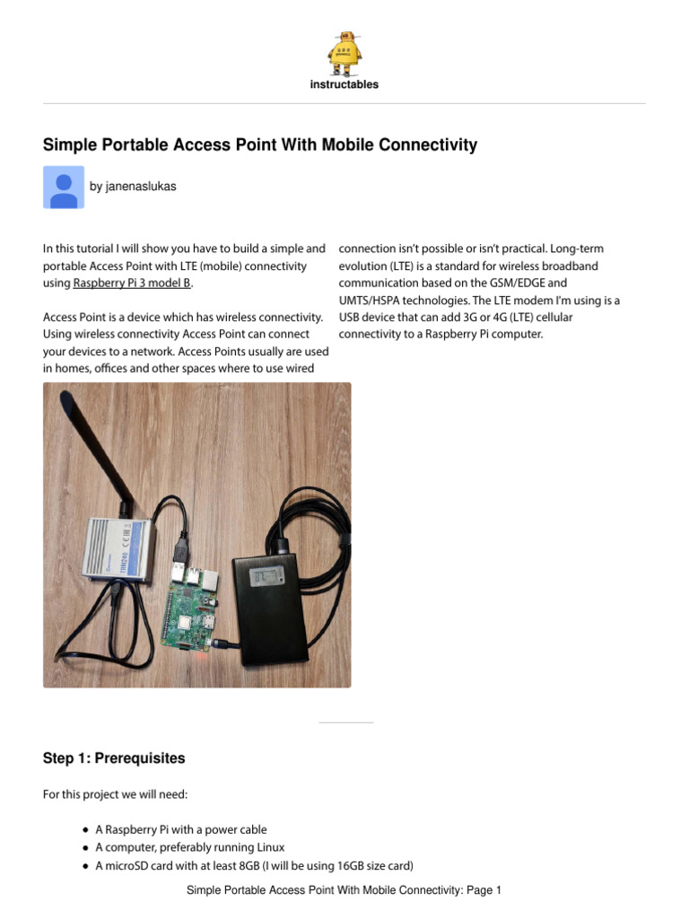 Simple Portable Access Point With Mobile Connectiv | PDF | Lte ...