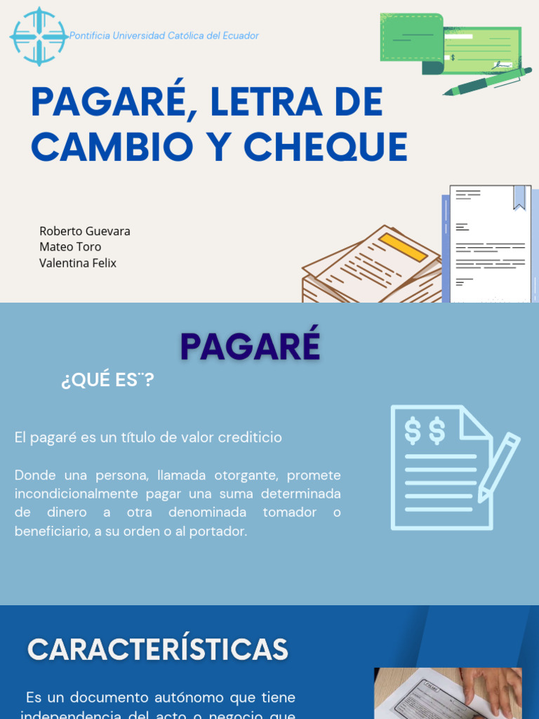 Pagaré Letra de Cambio Cheque_compressed | PDF | Pagaré | Cheque