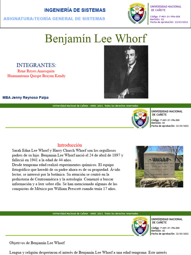 Benjamín Lee Whorf-Trabajo de Investigacion | PDF | Pensamiento | Science
