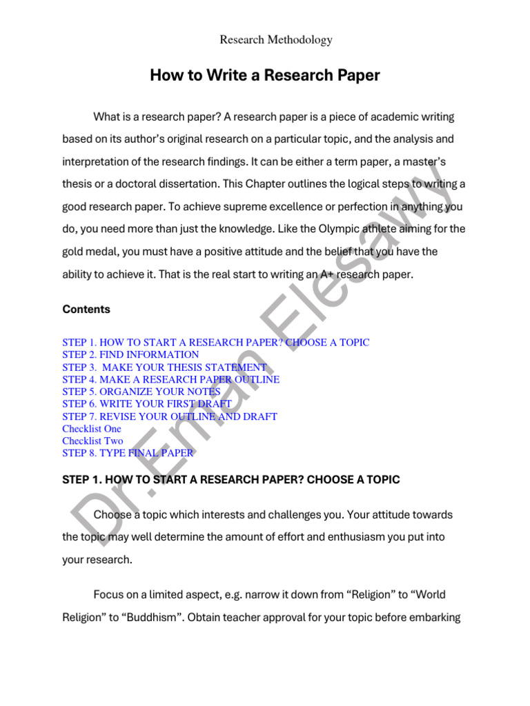 How To Write A Research Paper - A Research Guide For Students | PDF ...