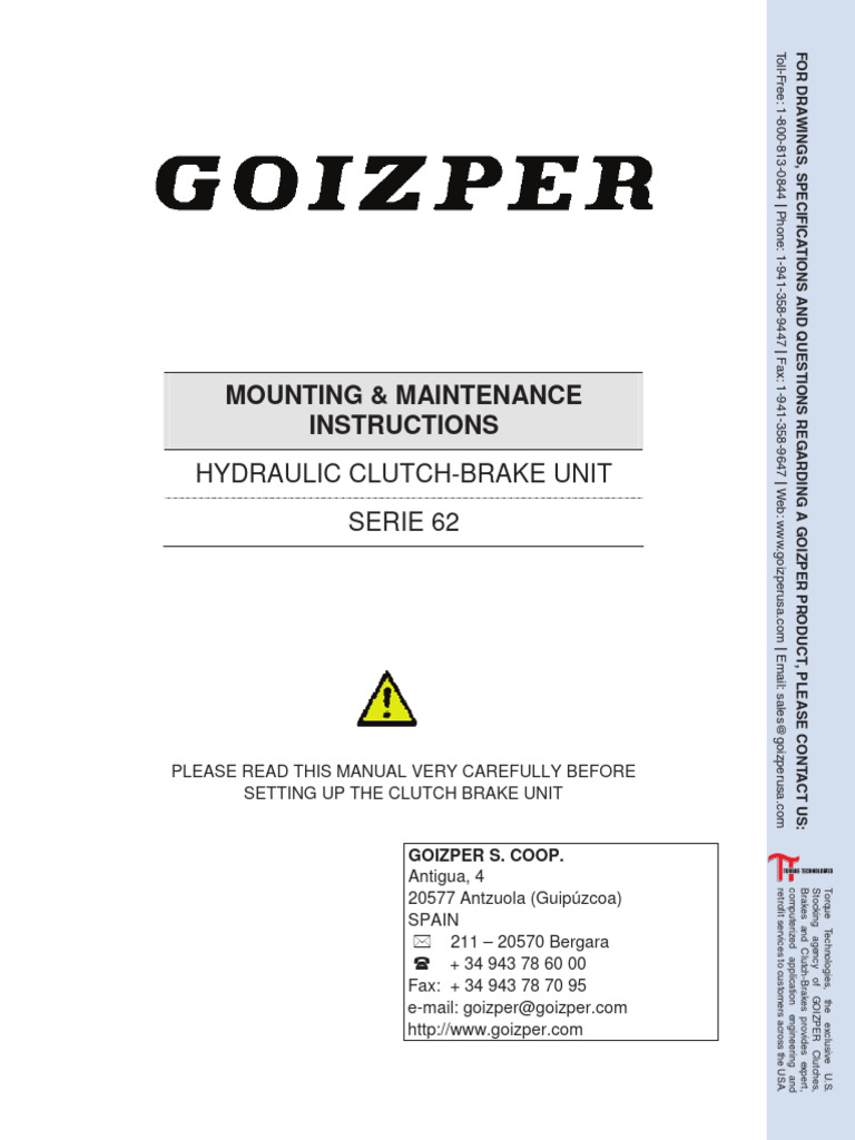 H - 62 General Manual | PDF | Clutch | Screw