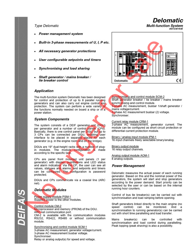 Delomatic 3 Data Sheet 4921240164 Uk | PDF | Power Supply | Electric ...