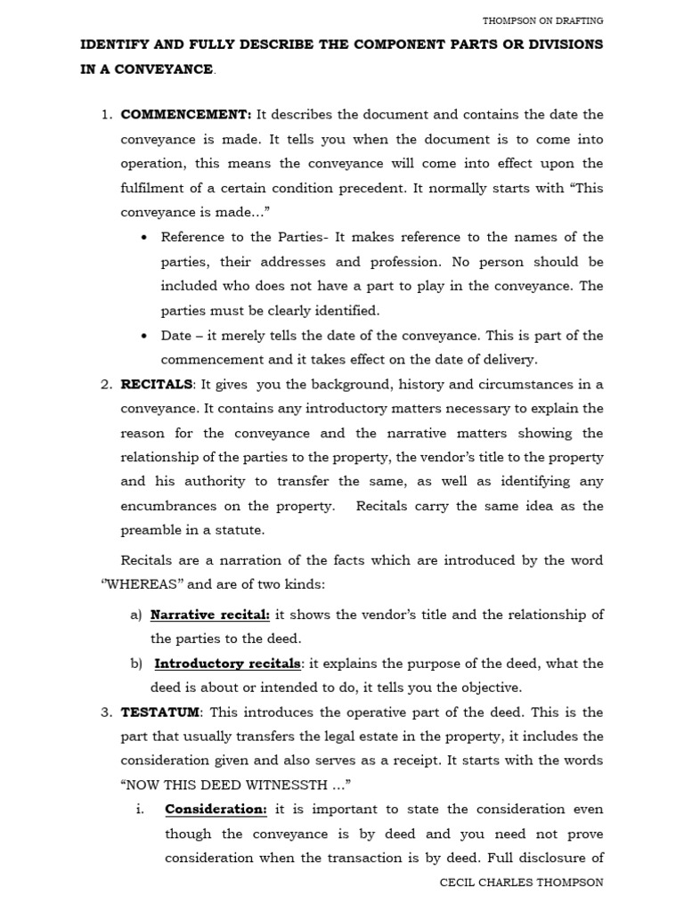CCT On Conveyance | PDF | Conveyancing | Covenant (Law)