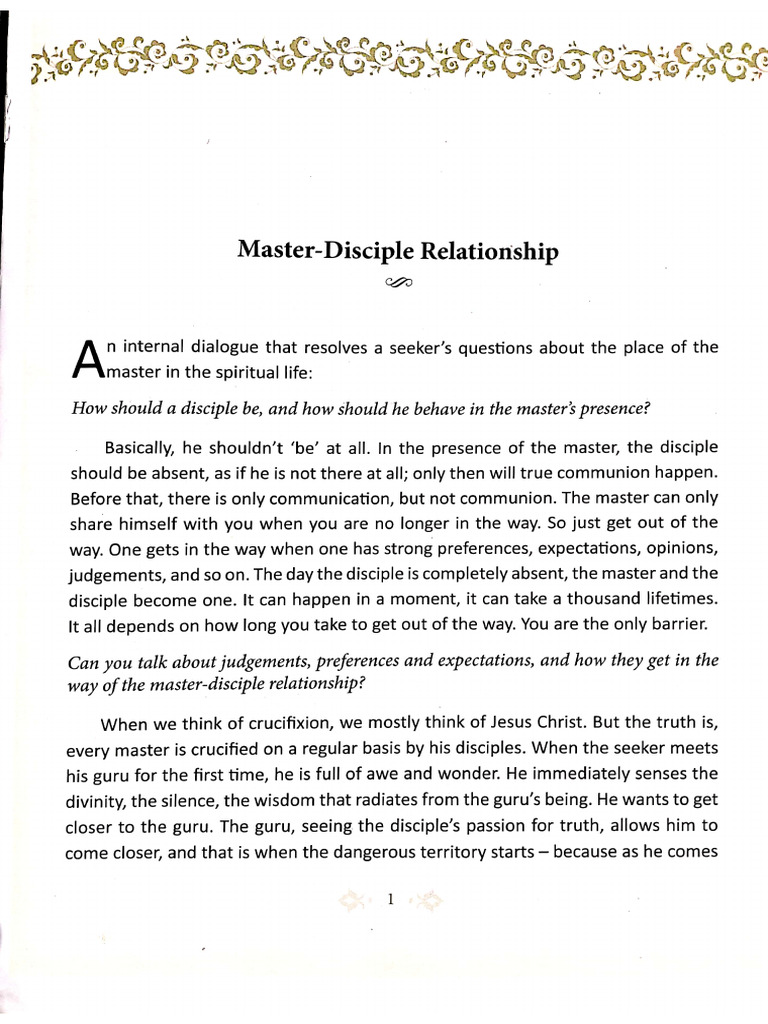 Master Disciple Relationship | PDF