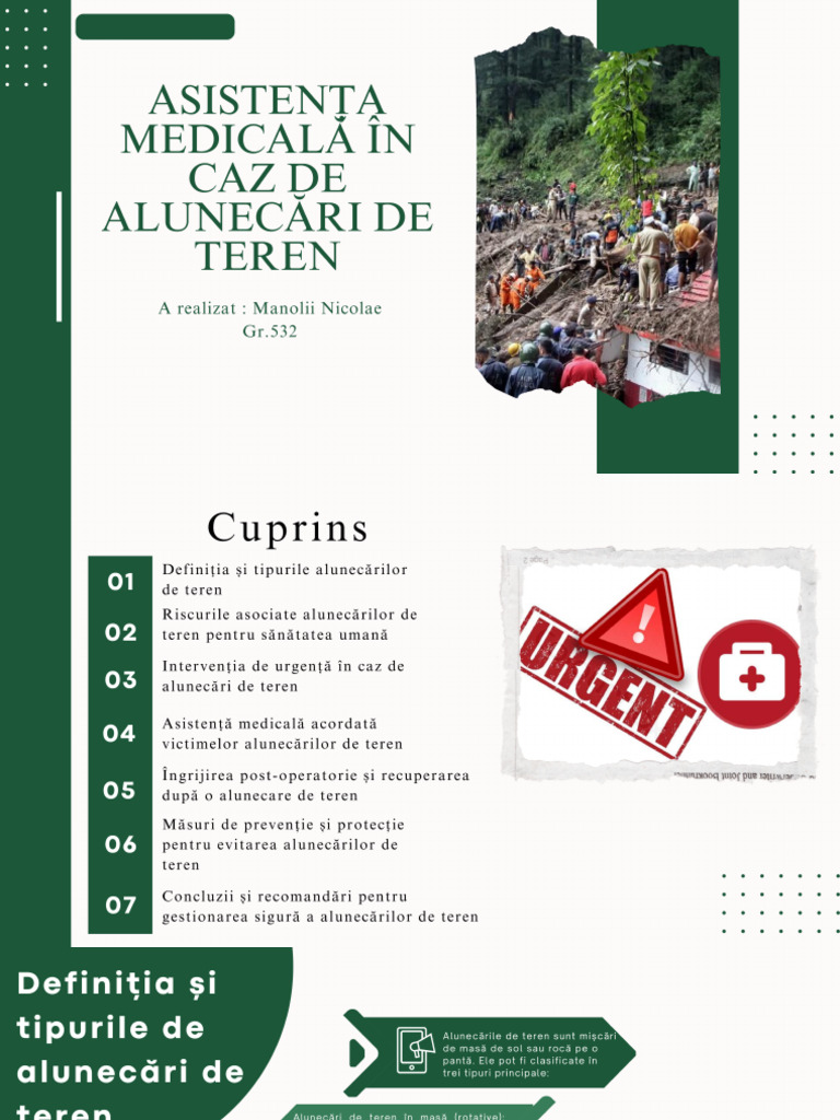 Asistența Medicală În Caz de Alunecări de Teren | PDF