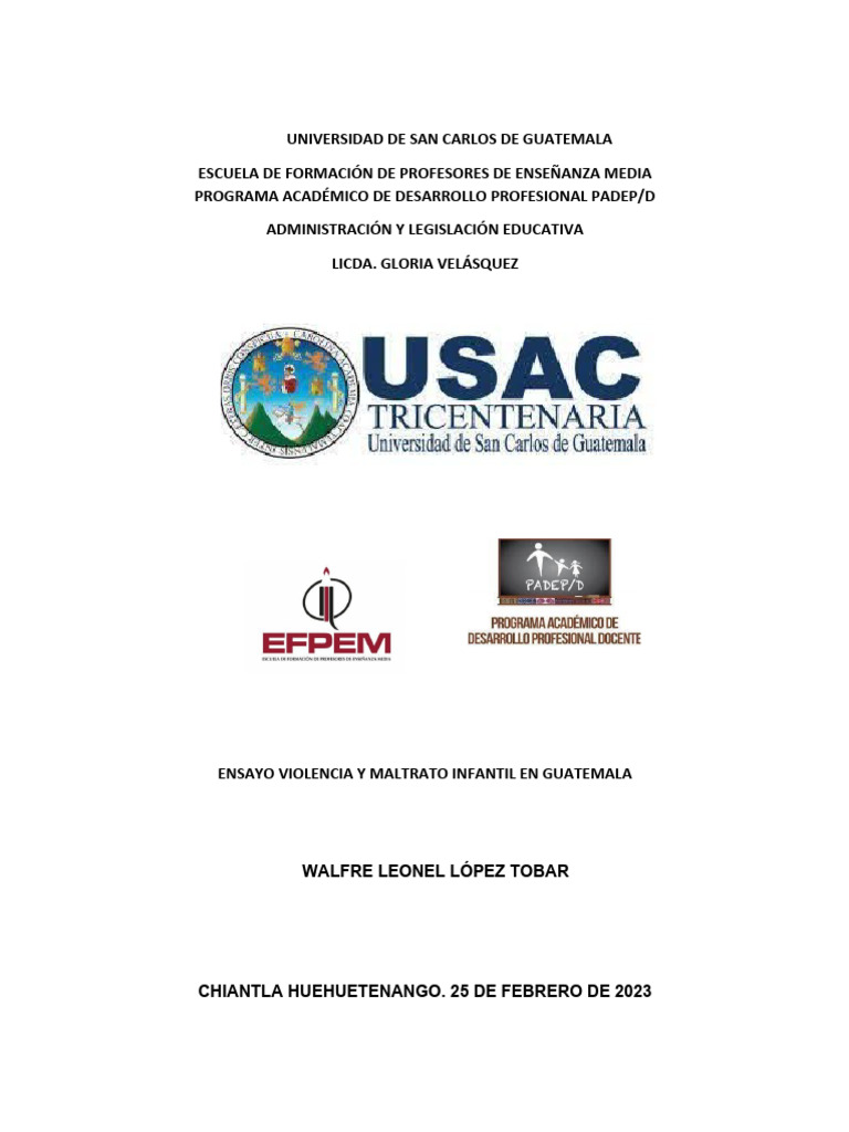 Ensayo Legislacion y Administracion Walfre Leonel Lopez Tobar | PDF ...