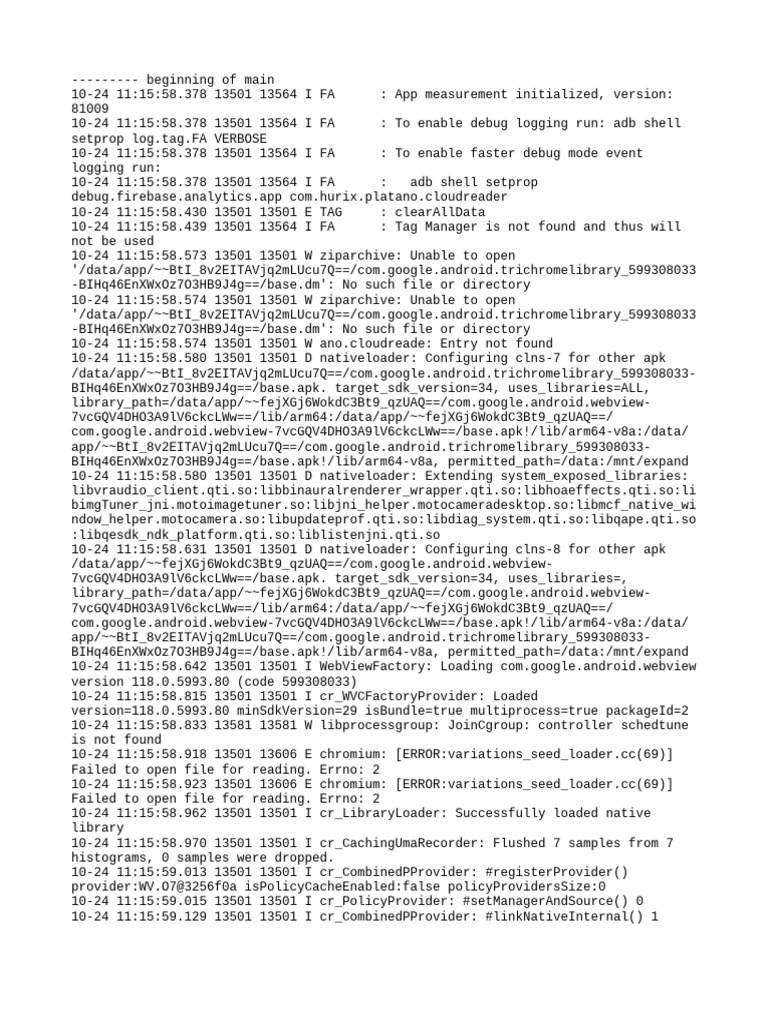 Logcat 1698156958230 | PDF | Computer Architecture | Operating System Technology
