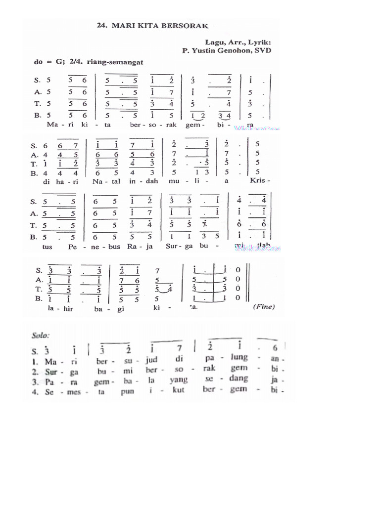 Lagu Pembukaan Koor Natal | PDF