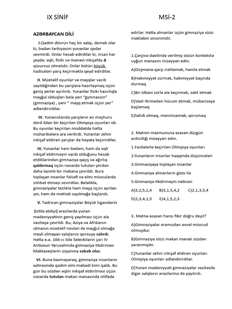 IX Sinif Fatimə | PDF