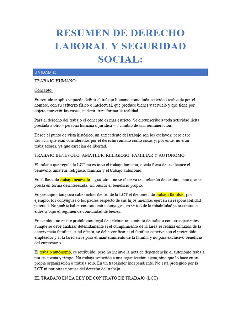 Resumen de Derecho Laboral y Seguridad Social | PDF | Derecho laboral | Justicia