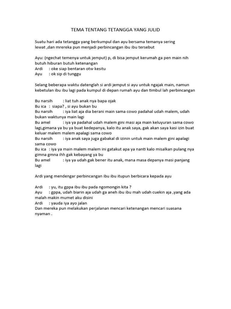 Tema Tentang Tetangga Yang Julid | PDF