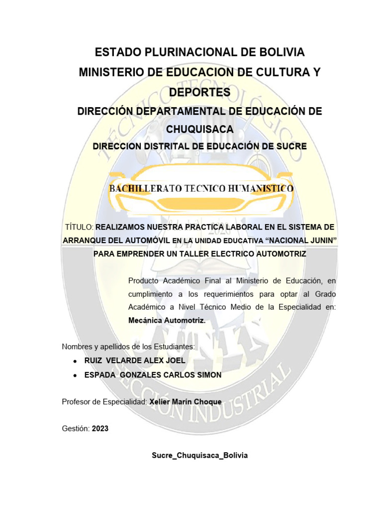 G2.PROYECTO TTE-MA 2023 - Arranque Simon y Alex | PDF | Bienes ...