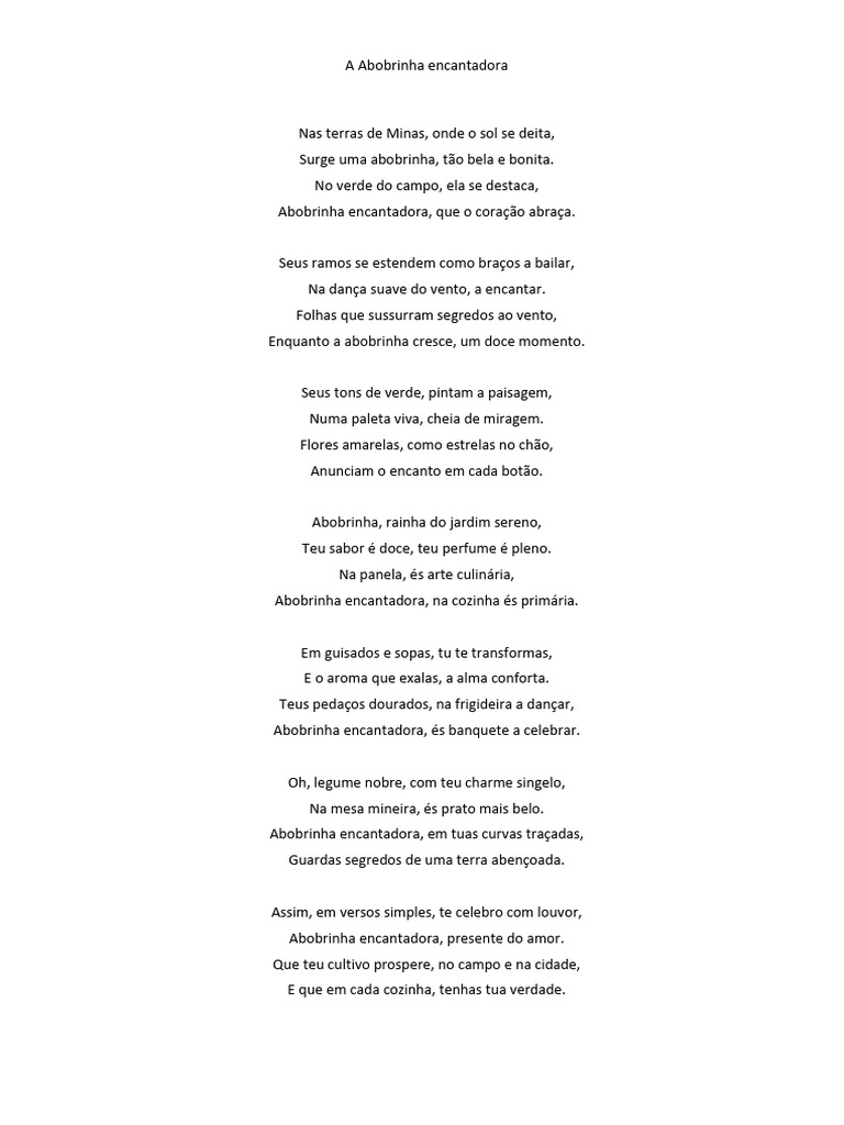 A Abobrinha Encantadora | PDF | Gastronomia, comida e vinho