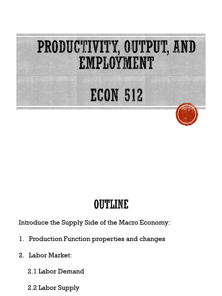 Supply Side of Macro Economy | PDF | Labour Economics | Unemployment