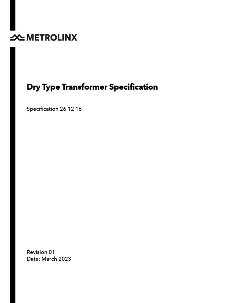 Dry Type Transformer Specification | PDF | Transformer | Power Supply