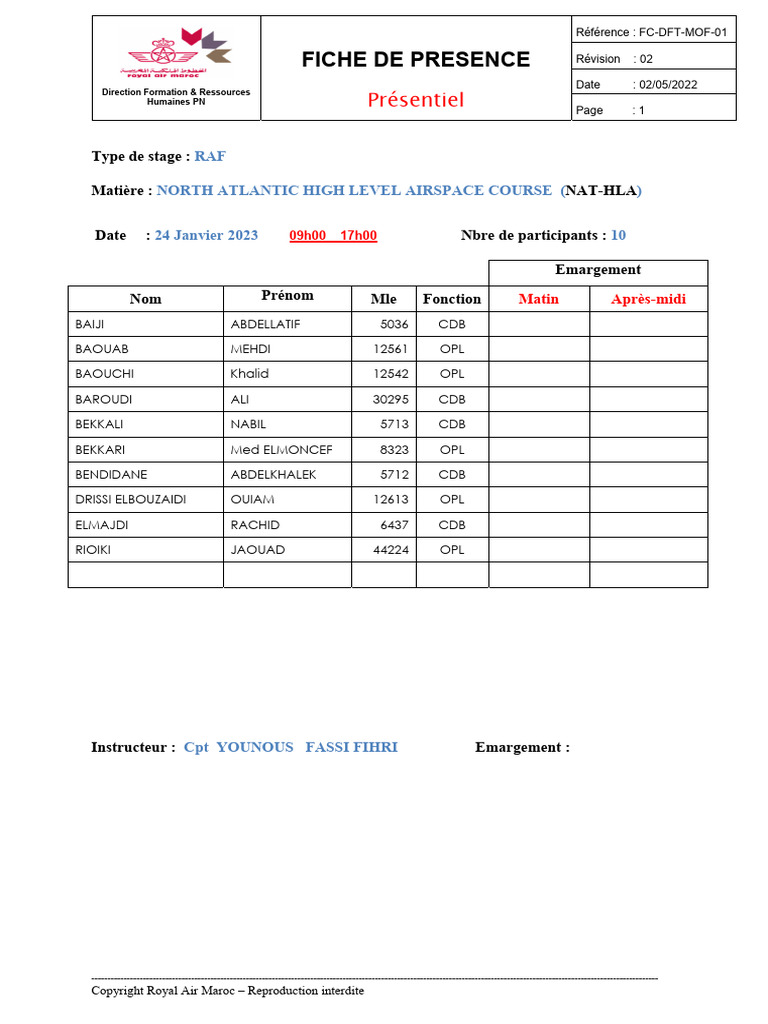 NAT HLA B787 24 Janvier 2023 | PDF