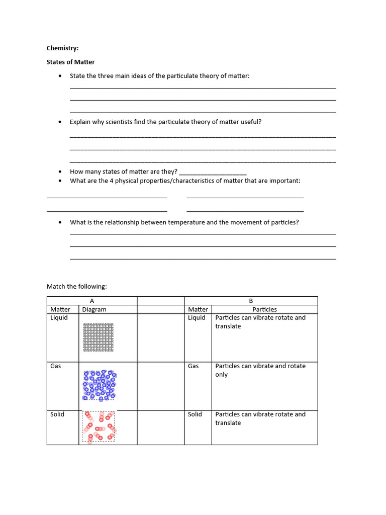 Chemistry End of Term Xmas Test All | PDF | Gases | Liquids