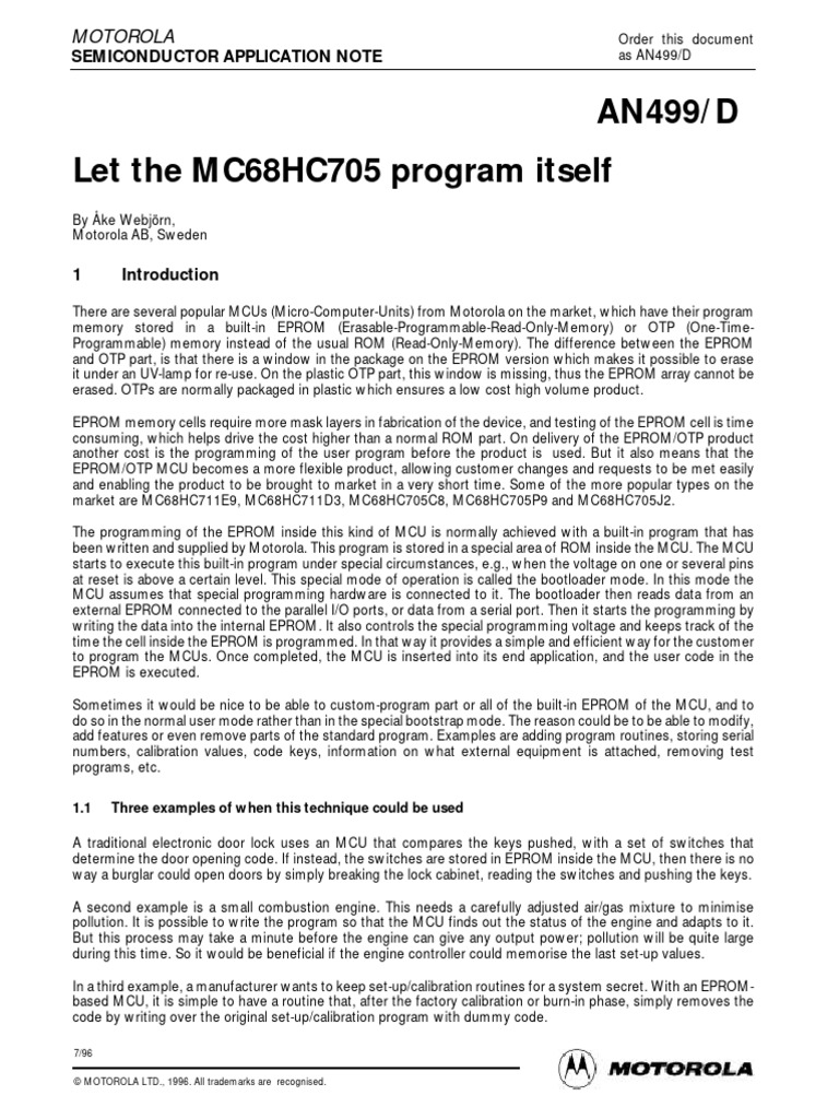 An 499 | PDF | Microcontroller | Read Only Memory