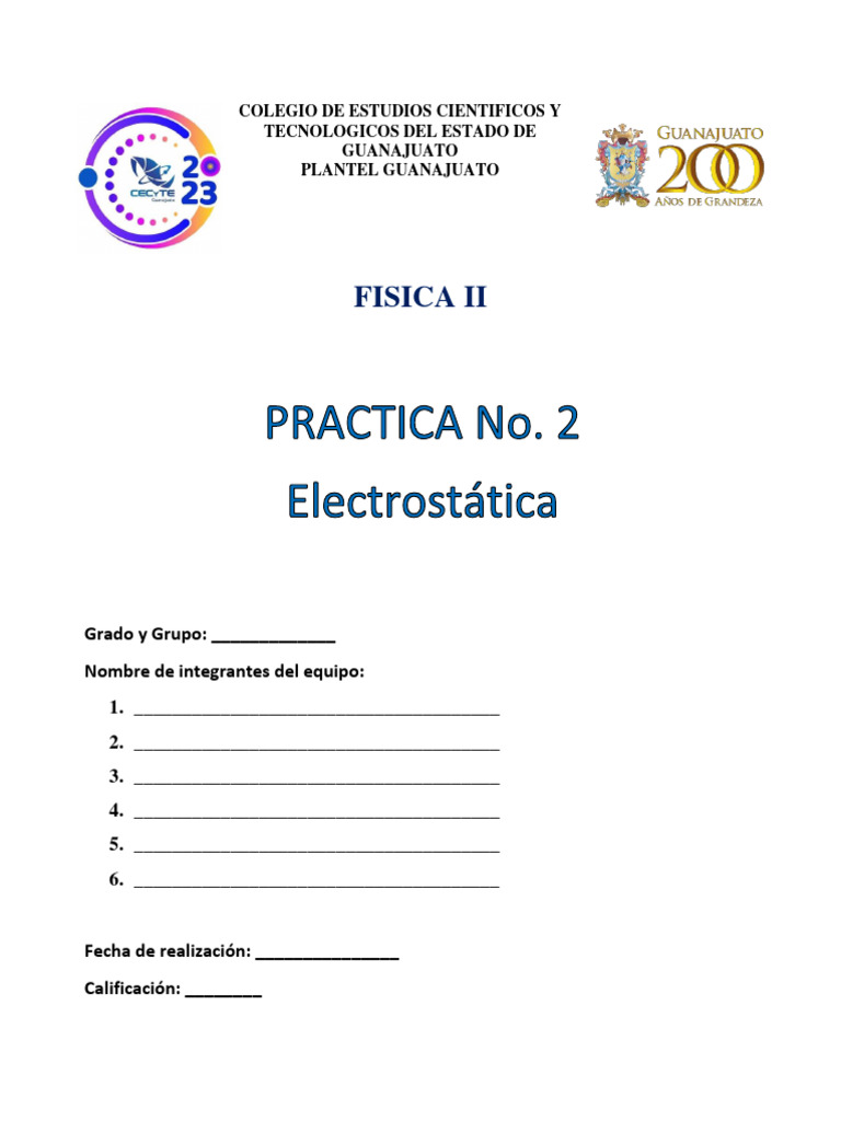 Práctica de Electrostática y Electroscopios | PDF | Física | Electricidad