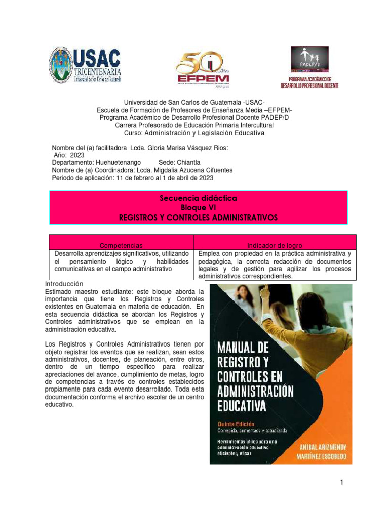 Secuencua Didáctica No. 6 Walfre Leonel López Tobar | PDF | Maestros ...