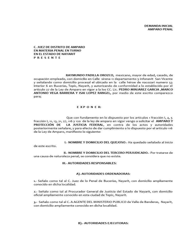 Amparo Orden de Arresto. | PDF | Caso de ley | Violación
