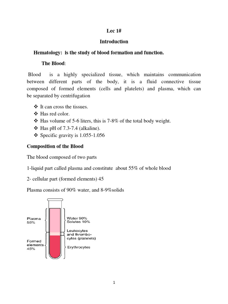 Hematology 1 | PDF | Blood | Artery
