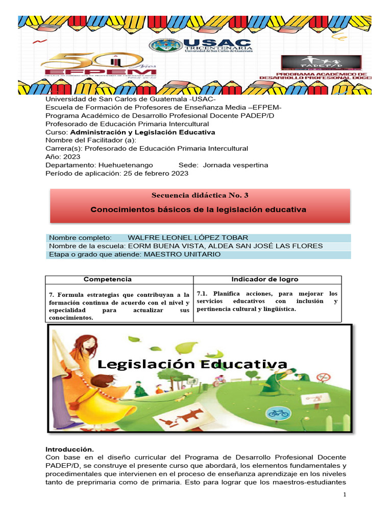 Secuencias 3 Administración Walfre Leonel López Tobar | PDF | Ensayos ...