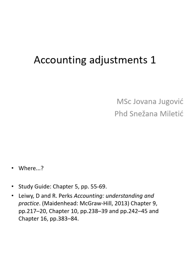 Accounting Adjustments 1 | PDF | Cost Of Goods Sold | Bad Debt