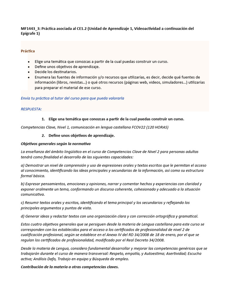 Práctica CE1.2 (Unidad de Aprendizaje 1, Videoactividad A Continuación ... Práctica CE1.2 (Unidad de Aprendizaje 1, Videoactividad A Continuación ...