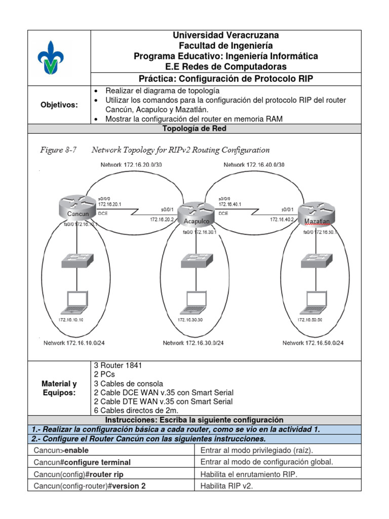 E3-Practica RIPv2 | PDF | Enrutador (Computación) | Telecomunicaciones