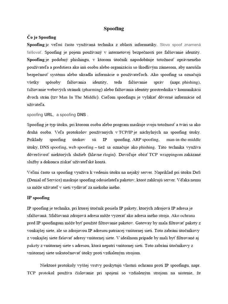 Spoofing | PDF