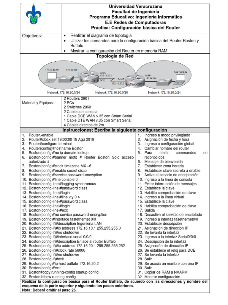 E1 Configuración Básica Router | PDF | Enrutador (Computación) | Dirección IP