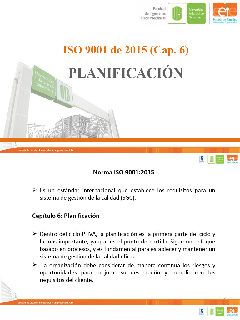 Planificación (ISO 9001-6) | PDF | Calidad (comercial) | Gestión de la ...