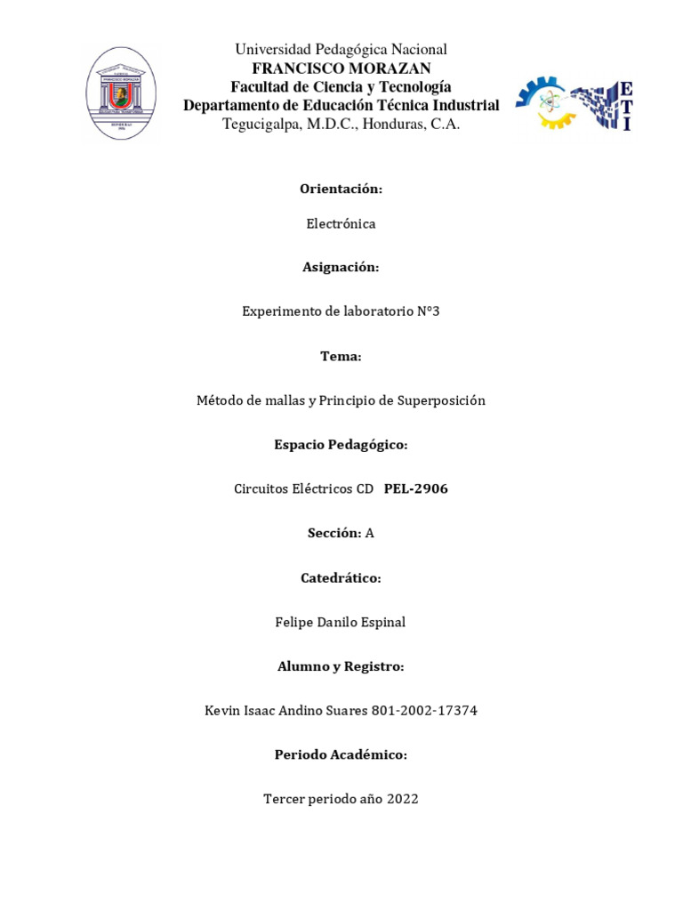 Guia de Laboratorio Mallas y Superposicion de Kevin Suares | PDF ...