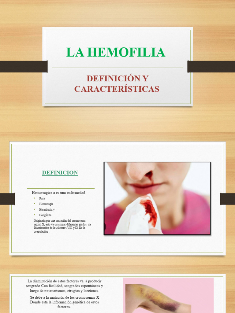 La Hemofilia Diapositiva | PDF | Hemofilia | Coagulación