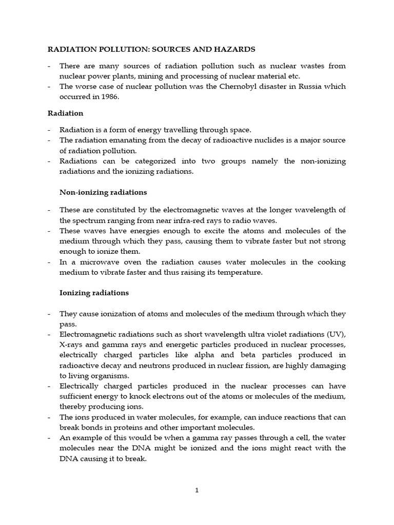 Radiation Pollution | PDF | Radioactive Decay | Radioactive Waste