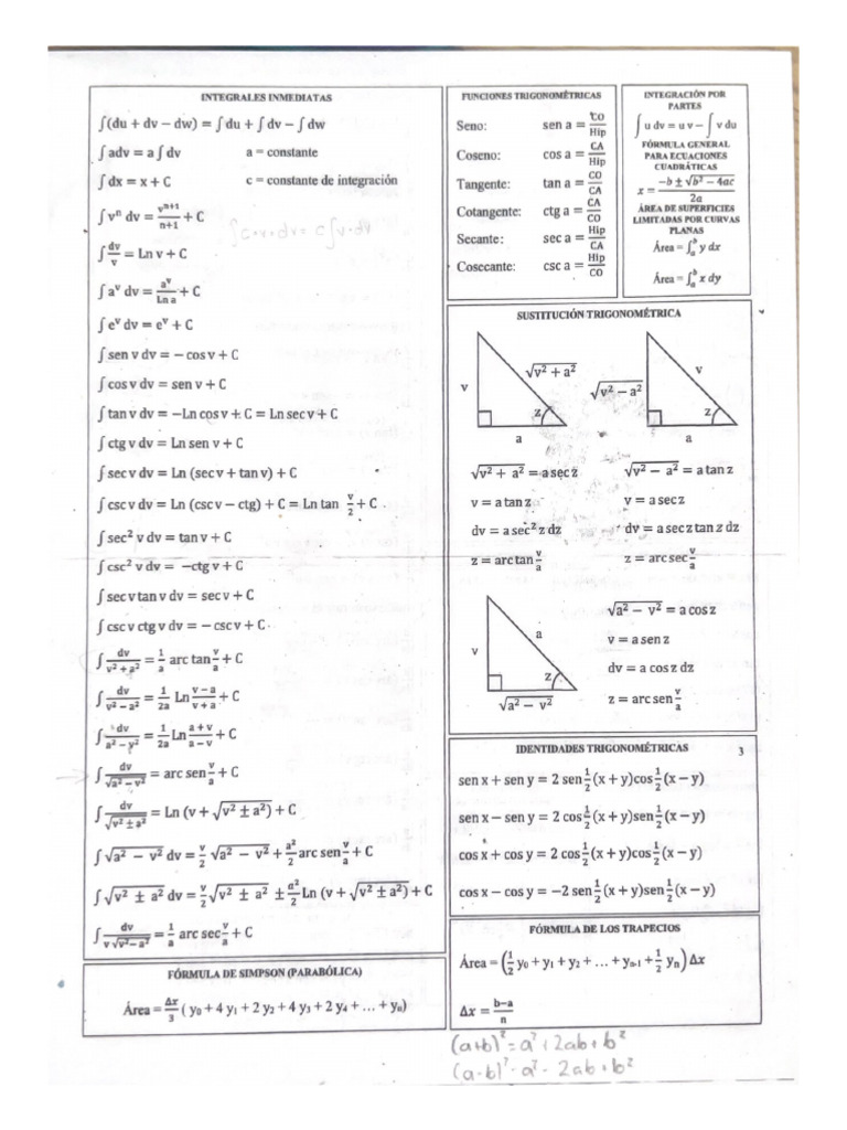 Formulario Mate | PDF