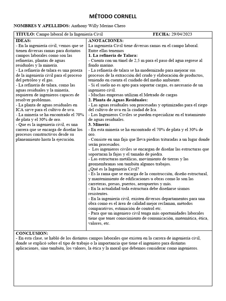 Anthony Merino Ic | PDF | Ingeniero civil | Ingeniería