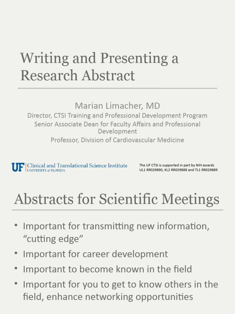 Writing and Presenting A Research Abstract | PDF | Abstract (Summary ...