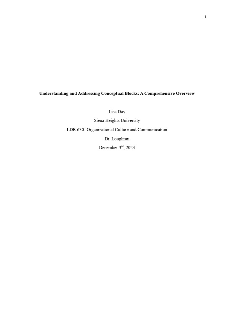 LDR 630 - Conceptual Blocks Paper | PDF | Leadership | Organizational ...