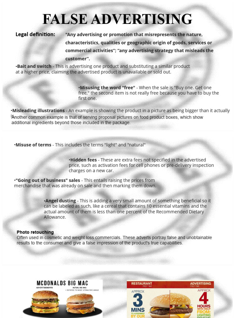 False Advertising | PDF | Law