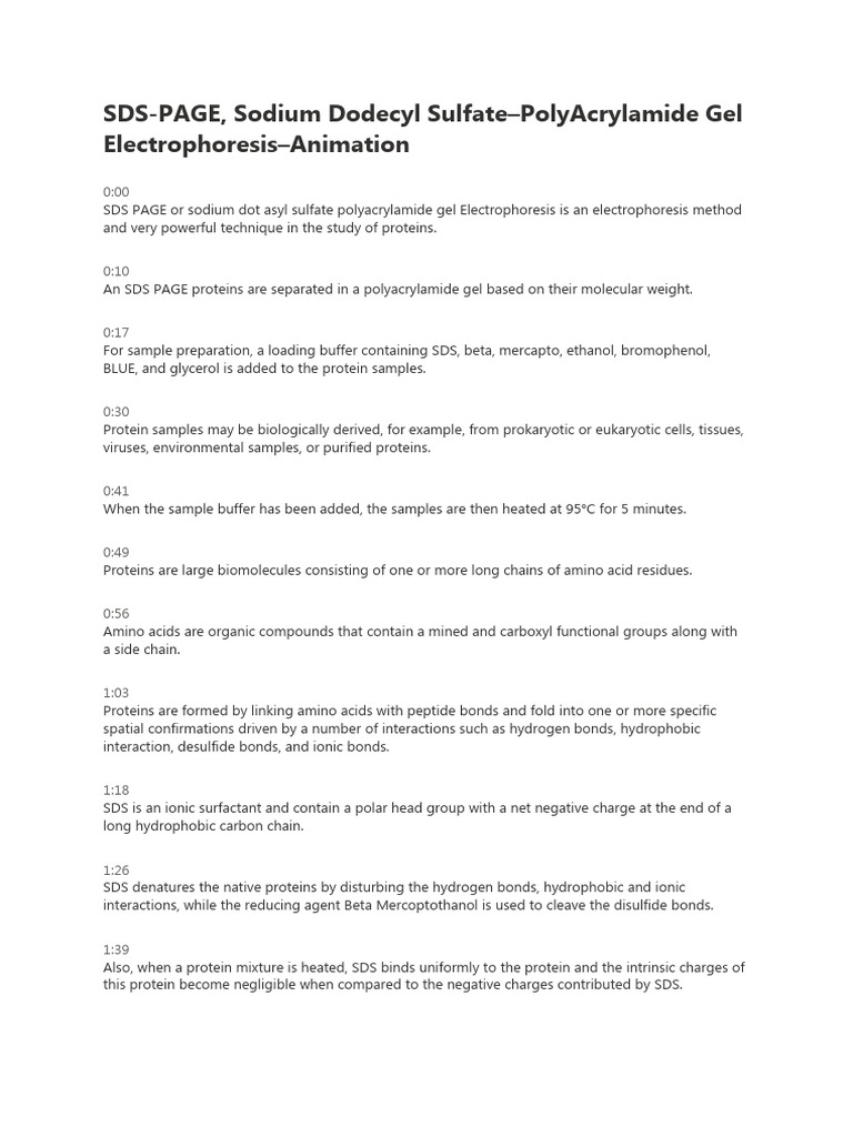 SDS-PAGE, Sodium Dodecyl Sulfate-PolyAcrylamide Gel Electrophoresis ...