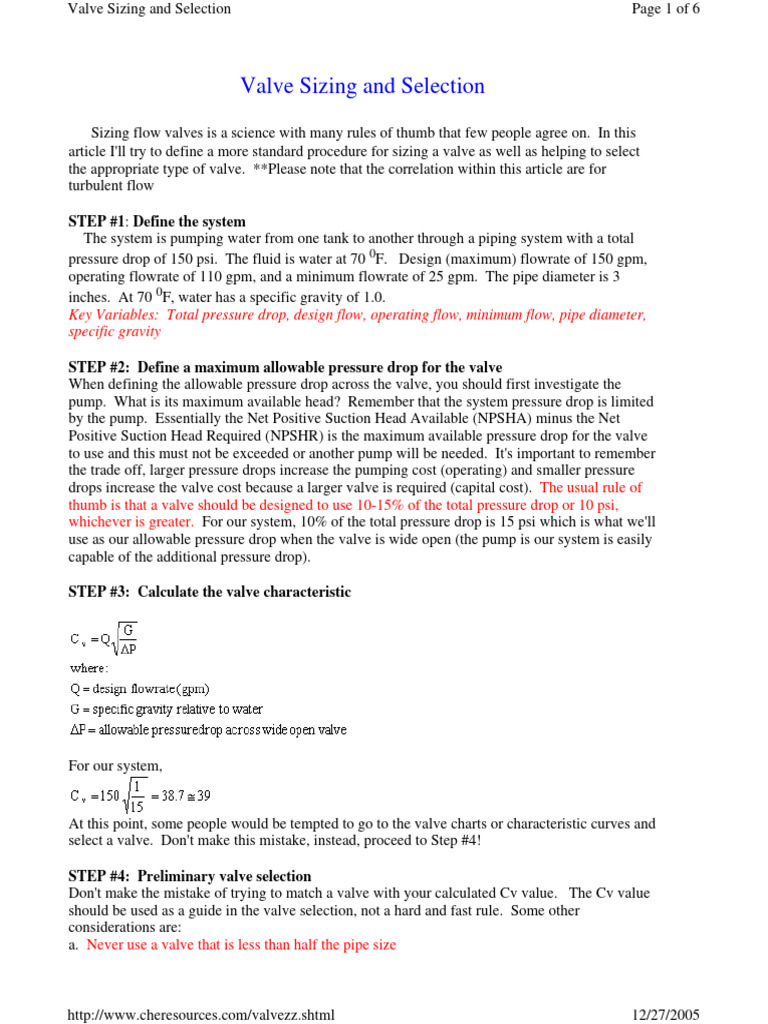 Control Valve Sizing | PDF | Valve | Pump