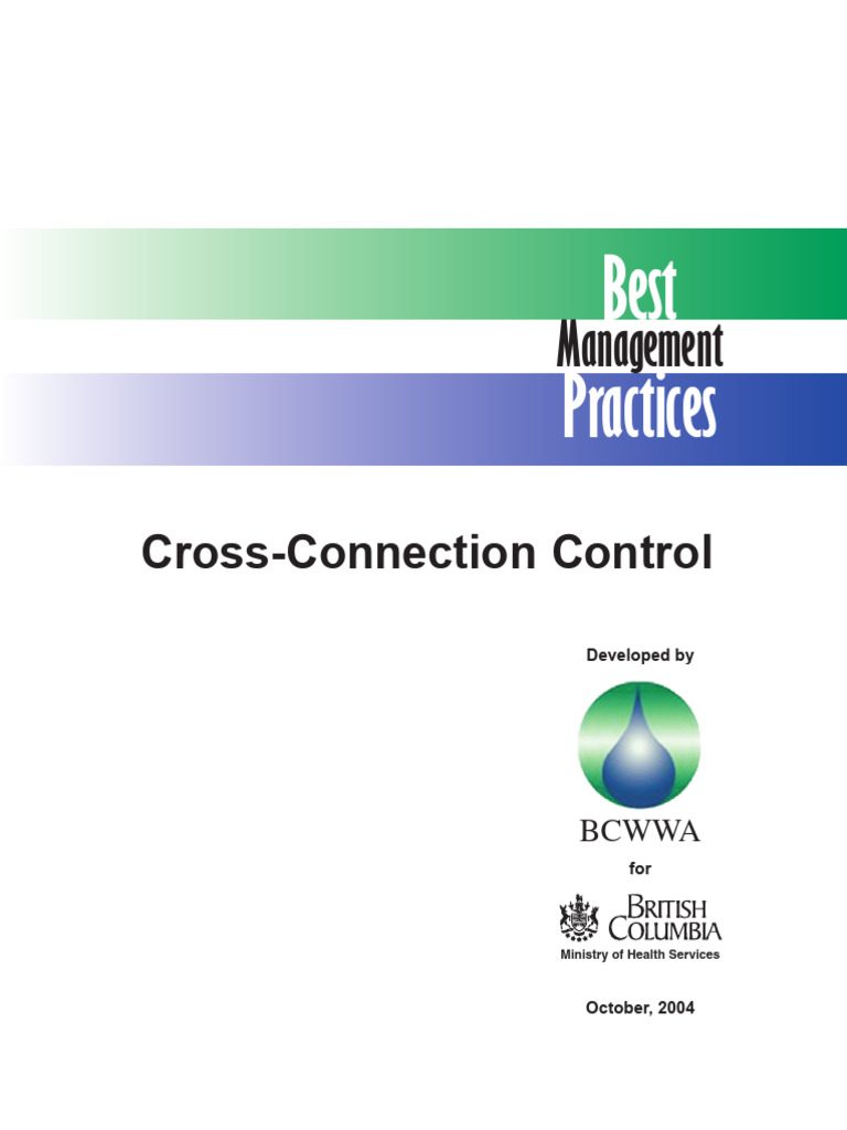 Cross Connection Control Best Management Practices | PDF | Drinking ...