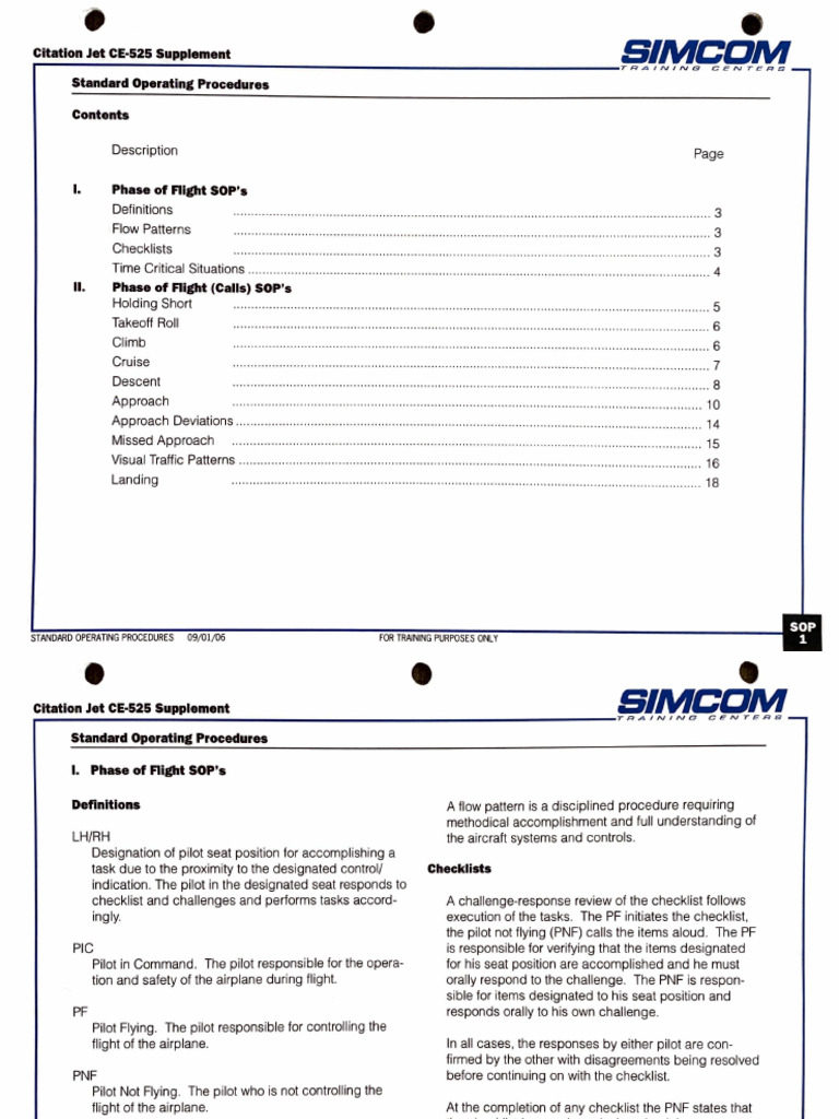 CE-525 Standard Operating Procedures | PDF | Aircraft | Flap (Aeronautics)