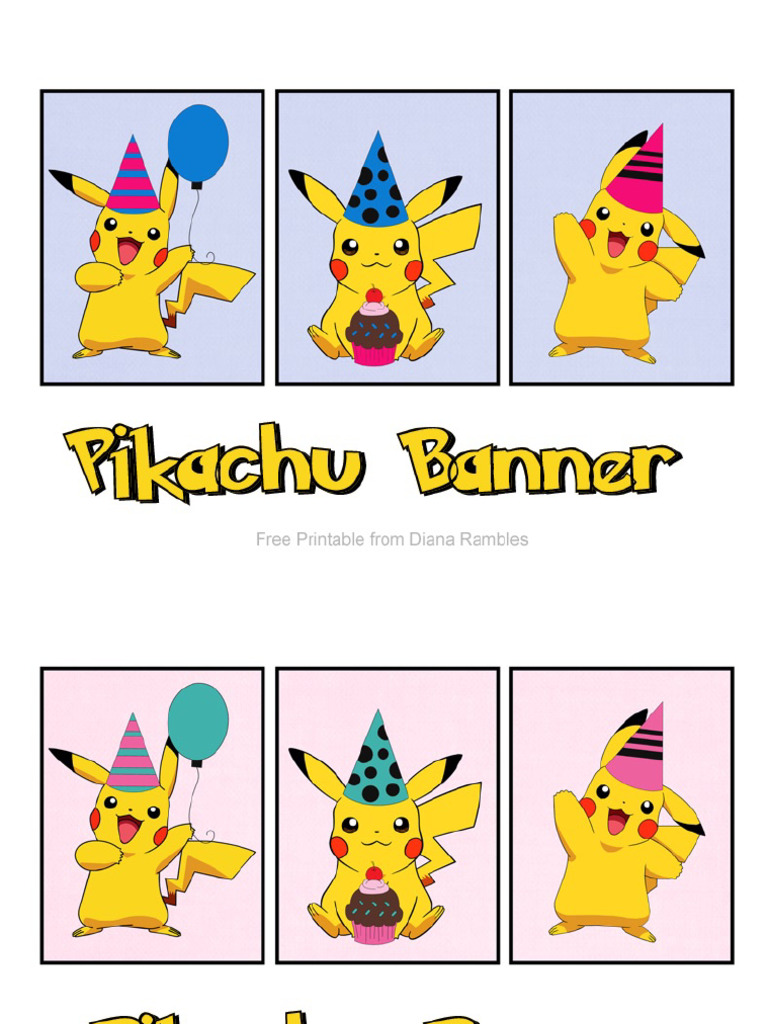 Pokemon Party Banners Printable | PDF