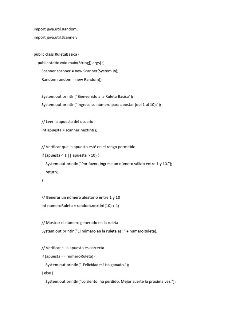 Random Del 1 Al 10 en Java | PDF