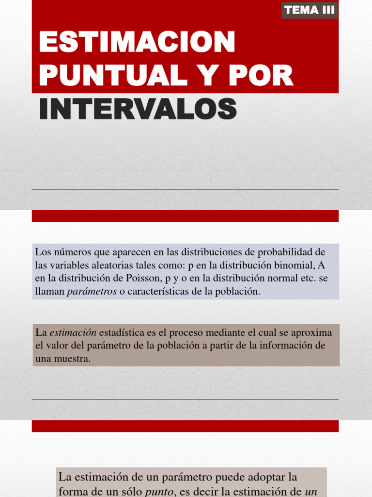 Tema III - Estimacion Puntual y Por Intervalos | PDF | Teoría de la estimación | Estimador
