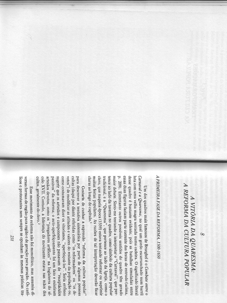 BURKE - Capítulo 8 - A Vitória Da Quaresma - Cultura Popular Na | PDF