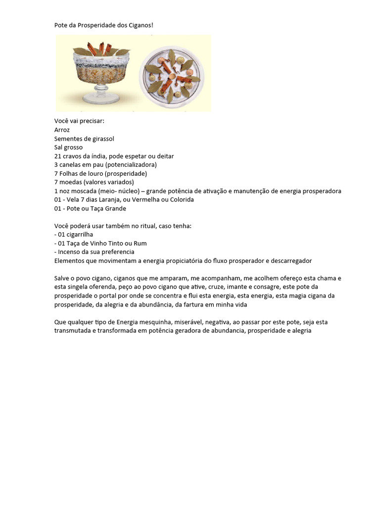 Pote Da Prosperidade Dos Ciganos | PDF